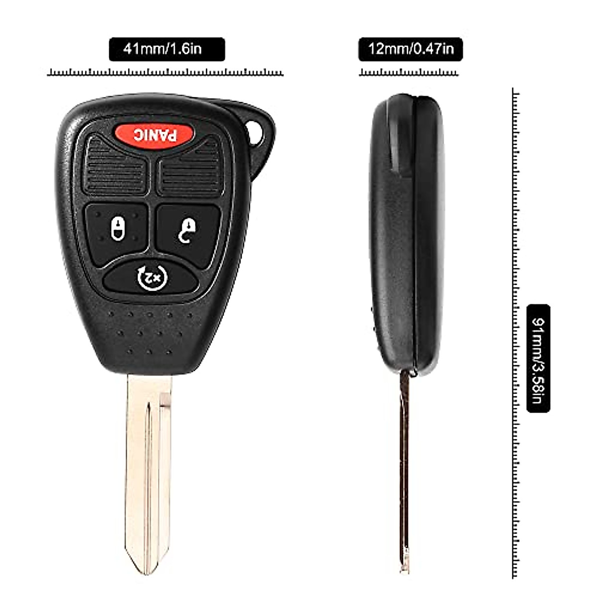 VOFONO Compatible with Keyless Entry Remote Key Fob Jeep Wrangler 07-18/Compass 07-18/Dodge Ram 07-09/Durango 07-09/Caliber 07-12/Nitro 07-11/Dakota 08-11 FCC ID: OHT692713AA