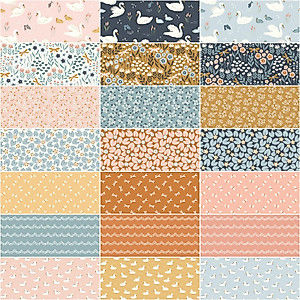 Little Forest Atelier Little Swan Rolie Polie 40 2.5-inch Strips Jelly Roll Riley Blake RP-13740-40