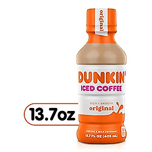 Dunkin Donuts Iced Coffee, Original, 13.7 Fluid Ounce (Pack of 12)