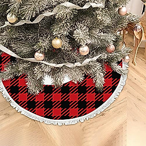 Small Christmas Tree Skirt Funnt White Deer,30 Inch Tree Skirt for Christmas Holiday Party Decoration,Rustic Tree Skirts Mat Home Indoor Outdoor Ornaments