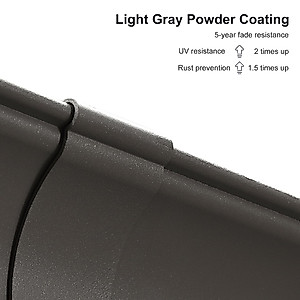 PURPLE LEAF 12' x 20' Permanent Hardtop Gazebo with Galvanized Steel Double Roof and Aluminum Frames Outdoor Large Pavilion Gazebo for Patio Deck Garden, Netting and Curtains Included, Light Grey