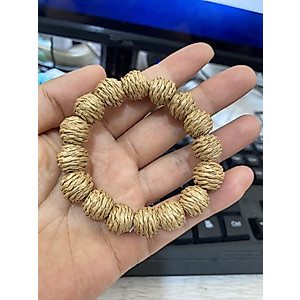 Pingyongchang Rattan Ball Bracelet for Women Handmade Lightweight Straw Wicker Braid Woven Beaded Elastic Bracelet Bohemian Statement Summer Beach Bracelet-Beads