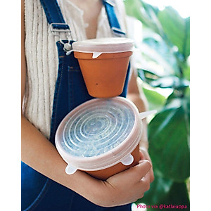 altCookingHub Silicone Stretch Lids, 6-Pack of Same Size 5.5 Inch Lids, BPA Free, Leakproof Reusable Silicone Lids for Various Shapes of Containers and Food Covers