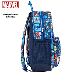 Marvel Comics Avengers Iron Man, Thor, Captain Marvel, Spiderman Backpack for Kids, 16 inch