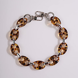 Wiwpar Handbag Acrylic Chain Shoulder Bag Replacement Chain Strap Accessories for Purse (Ivory-Gold)