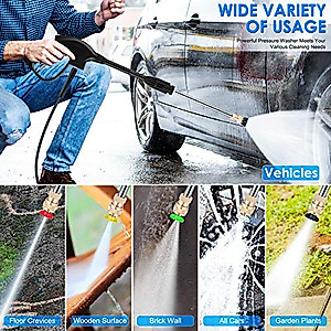 Electric Pressure Washer 1800W Power Washer with 5 Nozzles, Hose Reel, High Pressure Cleaner for Fences,Patios,Garden (Wisdom Grey)