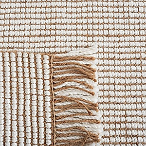 Safavieh Natural Fiber Collection 8' x 10' Ivory/Natural NF826A Handmade Woven Farmhouse Fringe Jute Area Rug