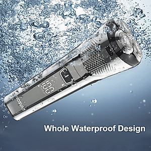 Electric Shavers Electric Razor for Men Face Clean Shave Rechargeable USB C Electric Shaver Cordless Mens Electric Razors for Shaving Face Dry Wet Rotary Shaver LED Display with A Replacement Blade