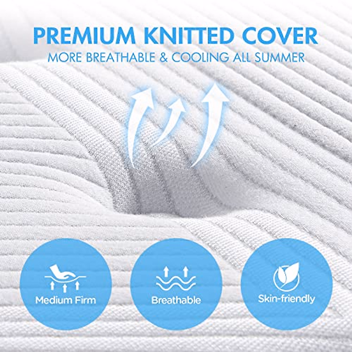 Lechepussleep King Size Mattress, Lechepus 10 Inch Medium Firm Hybrid Mattress, Pocket Innersprings for Motion Isolation, Breathable Tight Top Mattress in Box, CertiPur-US (LT-1901-1150)