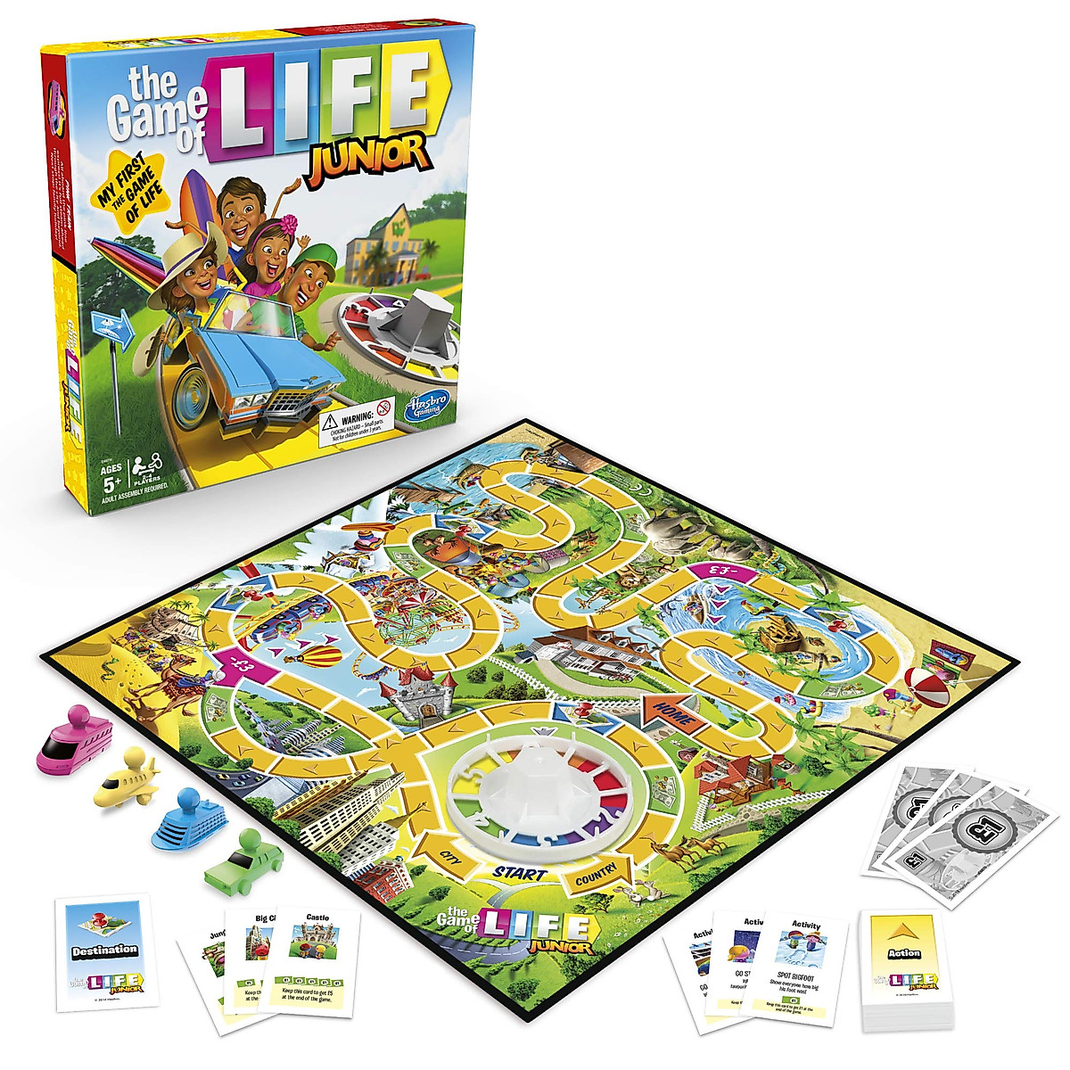 Hasbro Gaming The Game of Life Junior Board Game for Kids Ages 5 and Up,Game for 2-4 Players