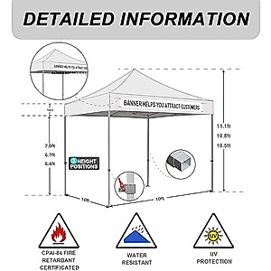 Eurmax USA Signature 10x10ft Patio Pop Up Canopy Tent for Outdoor Events Commercial Instant Canopies with Heavy Duty Roller Bag,Bonus 4 Canopy Sand Bags (White)