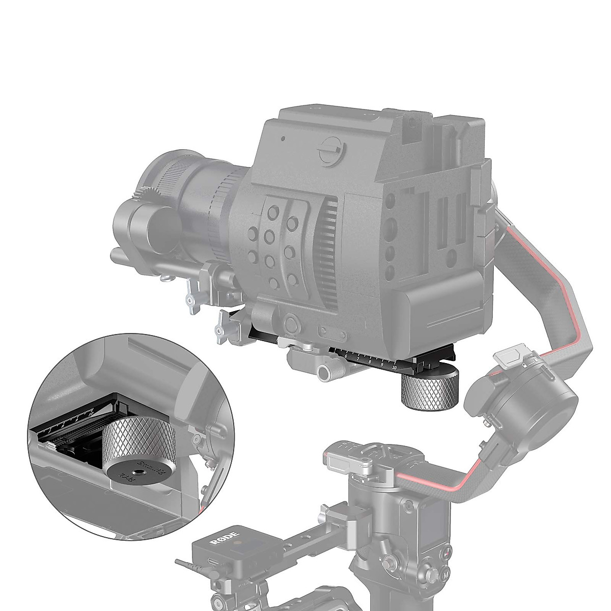 SMALLRIG Camera Extended Quick Release Plate Adapter for DJI RS 2 / RS 3 / RS 3 Pro & for Ronin-S Gimbal - 3031