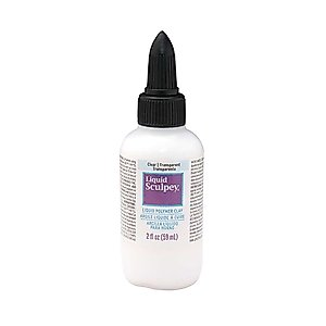 Polyform Liquid Sculpey Liquid Polymer Oven-Bake Clay, Clear, 2 oz. bottle, Great for jewelry, holiday, DIY, mixed media, window clings, home décor and more! Great for beginners to artists!