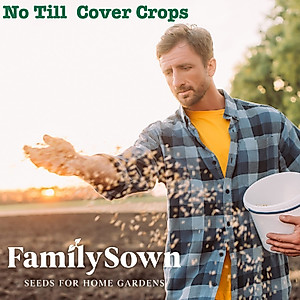 Cover Crops by Family Sown - 10 Variety Mix of Cover Crop Seeds Ideal for Home Gardens | Non-GMO, Open Pollinated, Made in The USA (1 LB)