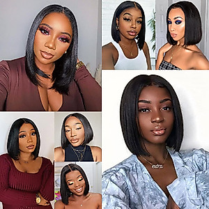 Foreverlove 12 Inch Bob Wig Human Hair Ready to Wear Glueless 4x4 Lace Closure Wigs Human Hair Pre Cut 180% Density Unprocessed Brazilian Virgin Human Hair