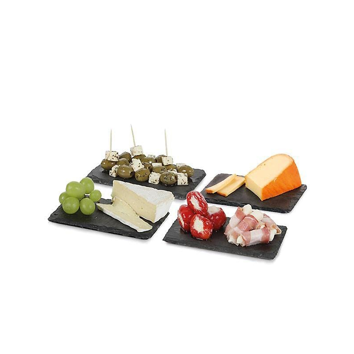 BOSKA Slate Serving Platter - Large Best For Cheese, Tapas, Bread, and Desserts Presentation - Board Slab with Non-Slip Feet - Cutting and Charcuterie Board - Dishwasher Safe