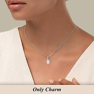 Auriga Fine Jewelry Sterling Silver Turtle Charm Pendant Gift for Women