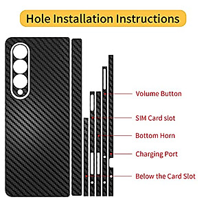 2 Pack for Samsung Galaxy Z Fold 4 Phone Sticker Skin Wrap 3M Vinyl Ultra Thin Slim Ultralight Decal Glass Protector Film Protective for Back Side Borders Camera