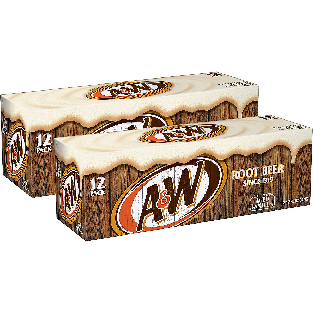 A&W Root Beer Soda, 12 oz., 24/Carton