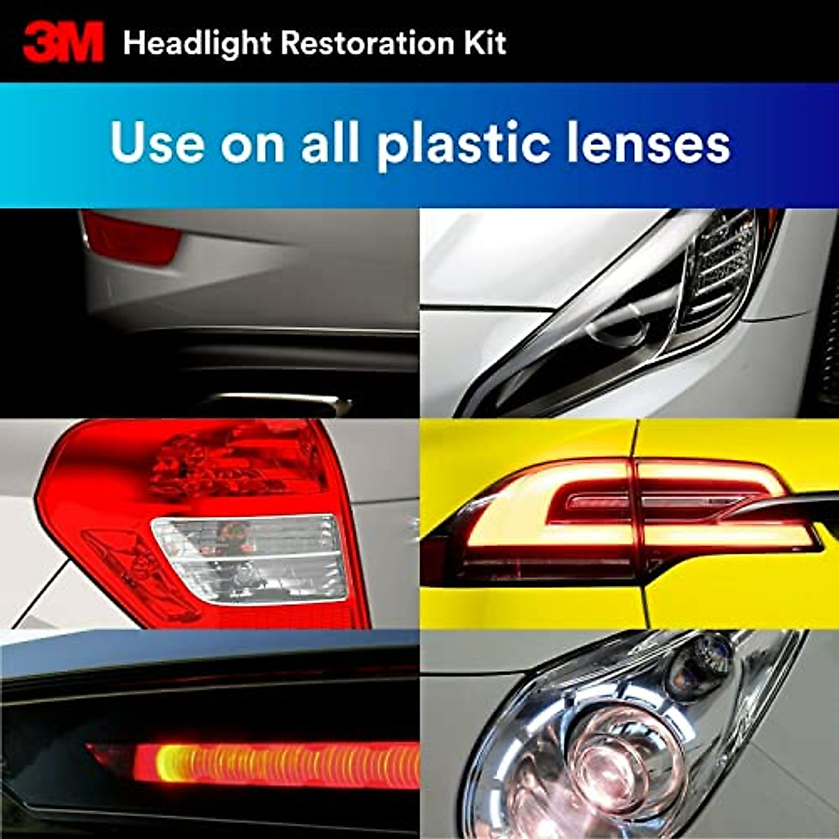 3M Headlight Restoration Kit, Heavy Duty 2-Pack, Easy Heavy Duty Car Headlight Restoration System, Headlight Cleaner and Restorer, Use With A Household Drill