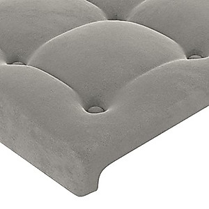 Headboard with Ears,Dorm Headboard,Farmhouse Headboard,Bedroom Furniture,Comfortable Headboard,Soft Headboard,for Lounge,Office,Apartment,Guest Room,RV,Light Gray 64.2"x6.3"x30.7"/34.6" Velvet
