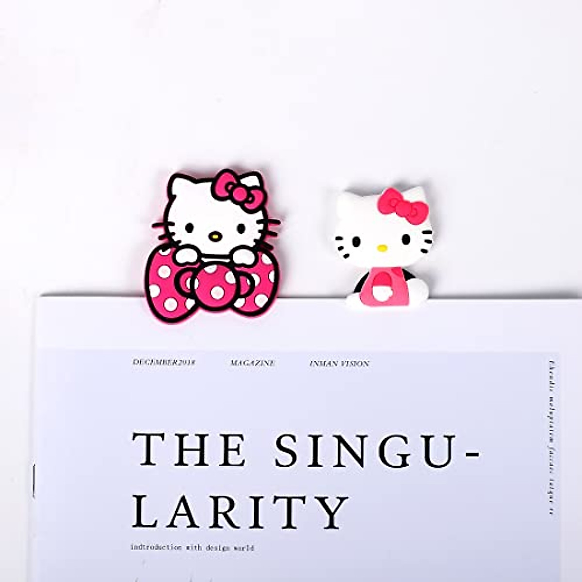 XBY 2 Pack Cat Bookmarks for Kids 3D Non-Slip Bookmark and Page Holder Unique Gift Idea Anime PVC Book Marker Reading Accessories 100th Day of School Gift,Girls,Book Lovers,Students