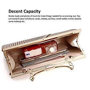 DETARA Women Evening Bags Glitter Sequins Clutch Purses for Women Shiny Handbag Formal Wedding Party Prom Purse(Champagne AX2578)