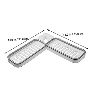 OSALADI Corner Shelf Sink Drain Rack Sink Storage Rack Wall Coner Shelf Draining Wall Shelf Bathroom Wall Shelf Bathroom Wall-Mount Rack Commodity Shelf Bathroom Finishing Rack Pp 1pc
