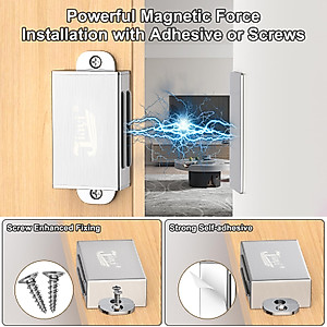 Cabinet Magnetic Catch Jiayi 4 Pack Magnetic Door Catch Self Adhesive Cabinet Door Magnet Latch Stainless Steel Magnetic Cabinet Latch for Kitchen Magnetic Catch Closet for Drawer
