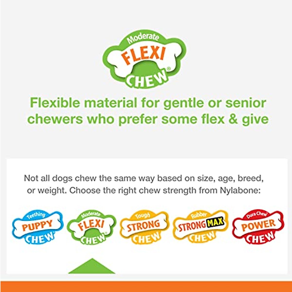 Nylabone Flexi Chew X-Bone Senior Dog Chew Toy Turket & Sweet Potato Small/Regular (1 Count)