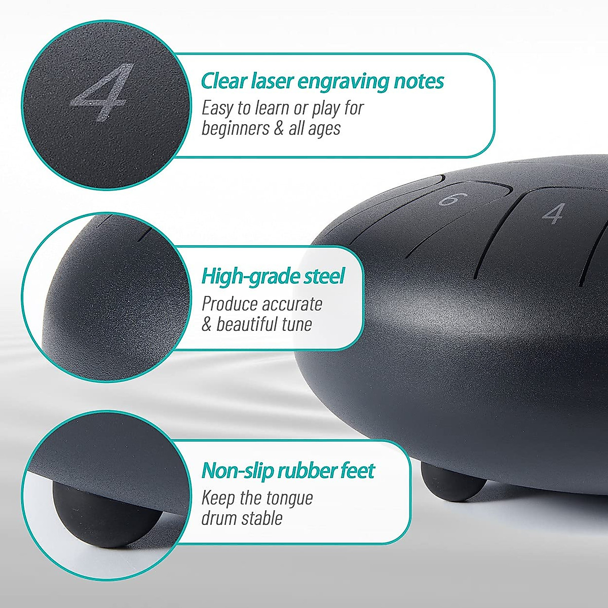 Steel Drum, Steel Tongue Drum 10 Inches 11 Notes, Percussion Instrument Handpan Healing Drum