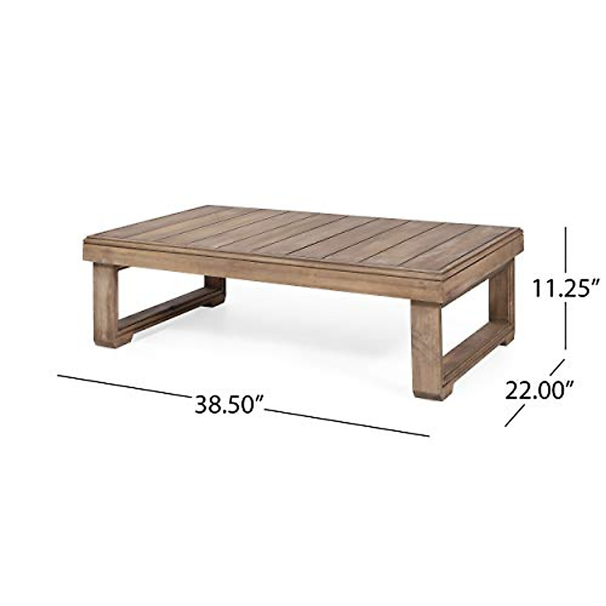 Christopher Knight Home Randy Outdoor Acacia Wood Loveseat Set with Coffee Table, Brown and Beige