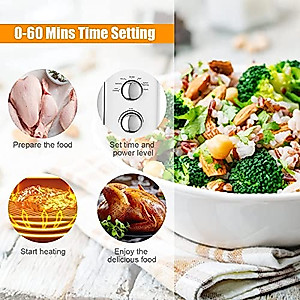 MEDIMALL 0.9Cu.ft Retro Countertop Microwave Oven, 900W Digital Microwave Ovens with 5 Micro Power Levels, LED Display, Easy Clean Interior and Child Lock, Vintage Countertop Microwave (White)