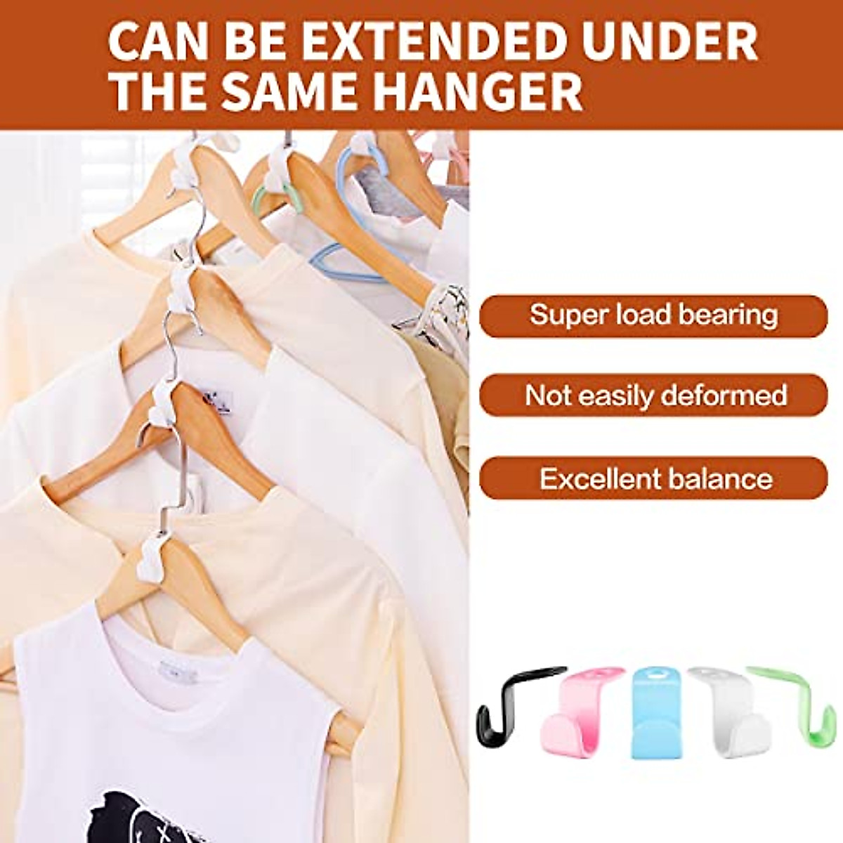 Clothes Hanger Connector Hooks 100 Pcs Space Saving Hooks for Hangers, Plastic Magic Hanger Hooks for Organizer Closet, Closet Space Organizer