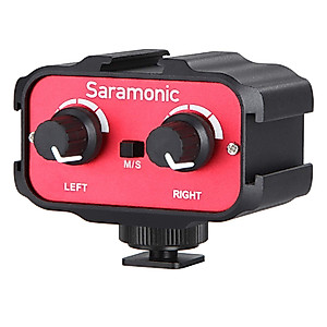 Saramonic Dual Wireless VHF Lavalier Microphone Bundle with 2 Transmitters, 2 Receivers and Audio Mixer for DSLR Cameras