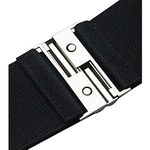 Alphyly Neries 2 Pack Womens Belt Wide Elastic Belt, Black Vintage Plus Stretchy Waist Belt, Cinch Trimmer Belt