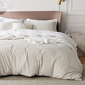 Bedsure Bundle of Ruched Sheet Set and Cationic Dyed Duvet Cover Set, Cal King Size