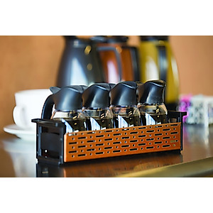 Service Ideas SRC4CP Syrup Caddy, Basket, 12.75", Black and Copper