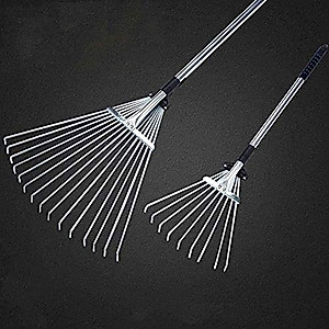 ZRSJ Leaf Fan Rake, Leaf Rake, Garden Leaf Rake with Retractable Gardening Weed Cleaner Rake for Leaf Grass Paddock Collecting Loose Debris in Lawn and Yard (Size : A)