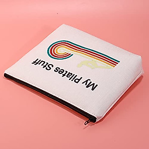 JXGZSO Funny Pilates Makeup Bag Pilates Lover Gifts My Pilates Stuff Cosmetic Pouch Bag Yoga Meditation Gift Yoga Instructor Gift