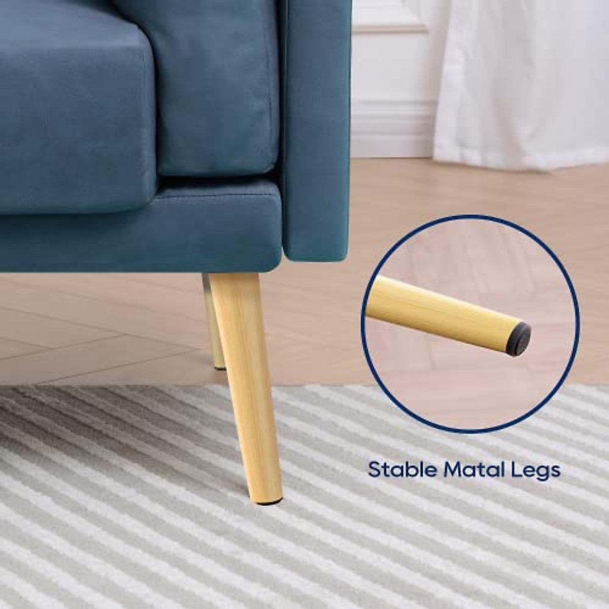 Vonanda Fabric Sofa, Blue Couch Upholstered Sofa, 72 Inch Blue Sofa, Modern Sofa for Living Room, Couch for Small Spaces, Apartment Sofa, Also for Bedroom, Office, Blue