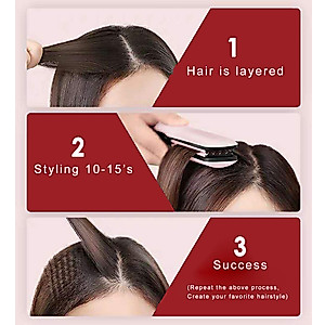 MBHAIR Ceramic Crimper Iron for Fluffy Hairstyle Curling Iron, Corrugation Crimper Hair Irons, Anti Static Ceramic Hair Crimping Iron Adjust Temperature (Red)