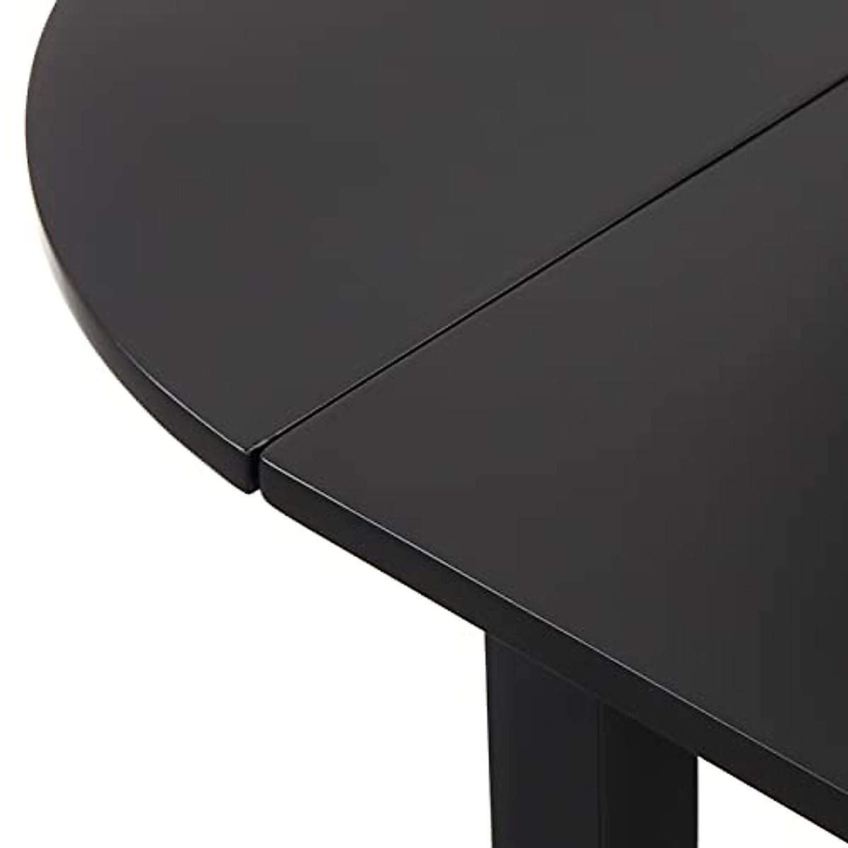Target Marketing Systems Tiffany Two-Toned Single Drop Leaf Dining Table for Small Spaces, and Apartments, Made of Solid Rubberwood, Expands from 30" to 43", Black