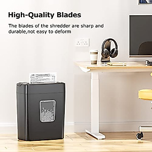 Bonsaii 8-Sheet Cross Cut Paper Shredder, Credit Cards/Mail/Staples/Clips Shredder for Home Use with 4.2 Gallon Bin (C261-C)
