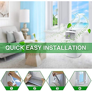 NaCot 400CM Universal Window Seal for Portable Air Conditioner and Tumble Dryer, Seal for AC Unit with Zip and Adhesive Fastener, Easy to Install, Works with Every Mobile Air-Conditioning