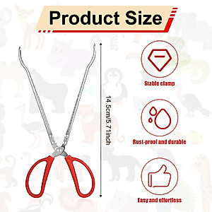 Reptile Feeding Tongs, 15 Inch Snake Feeding Tongs Anti-Skid Easy-Grip Extra Long Tweezers for Terrarium Corn Ball Python Accessories Axolotl Bearded Dragon Feeding Supplies