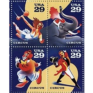 Circus Set Of 4 stamps x 29 cent US Postage Stamps Scot #2750-53