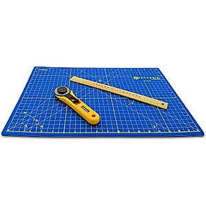 Crafty World 18 x 24 Cutting Mat for Sewing, Self Healing Double Sided Quilting Crafts Mat - Fabric Cutting Mat - Non Slip surface - Rotary Cutting Board Green