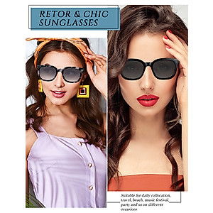 Xuhal 4 Pairs Polarized Sunglasses for Women Men Classic Square Trendy Sunglasses for Women Boys Girls UV Protection Lens Sunnies Vintage Eyewear Retro Trendy Shades Sun Glasses, 4 Styles