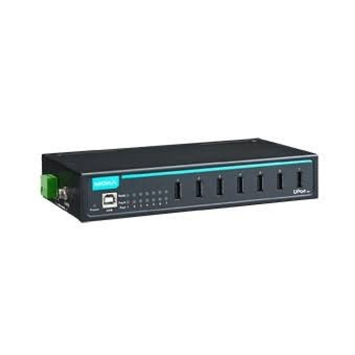 MOXA UPort 407-7 Ports Industrial-Grade USB Hub, with Adapter, Operating Temperature 0 to 60°C